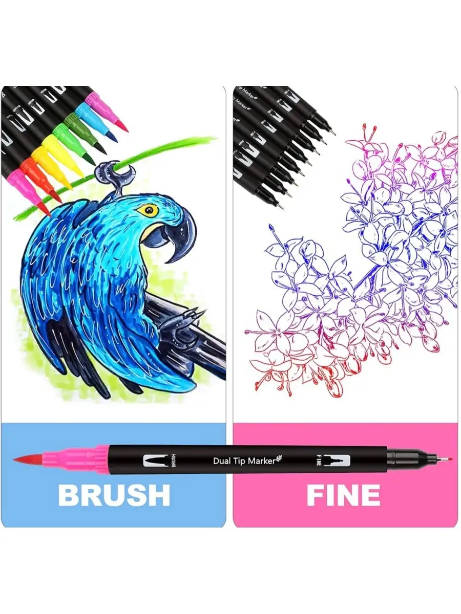 dual tip brush pens 61760558 Wildberries