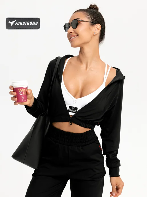 Олимпийка на молнии спортивная с капюшоном Forstrong